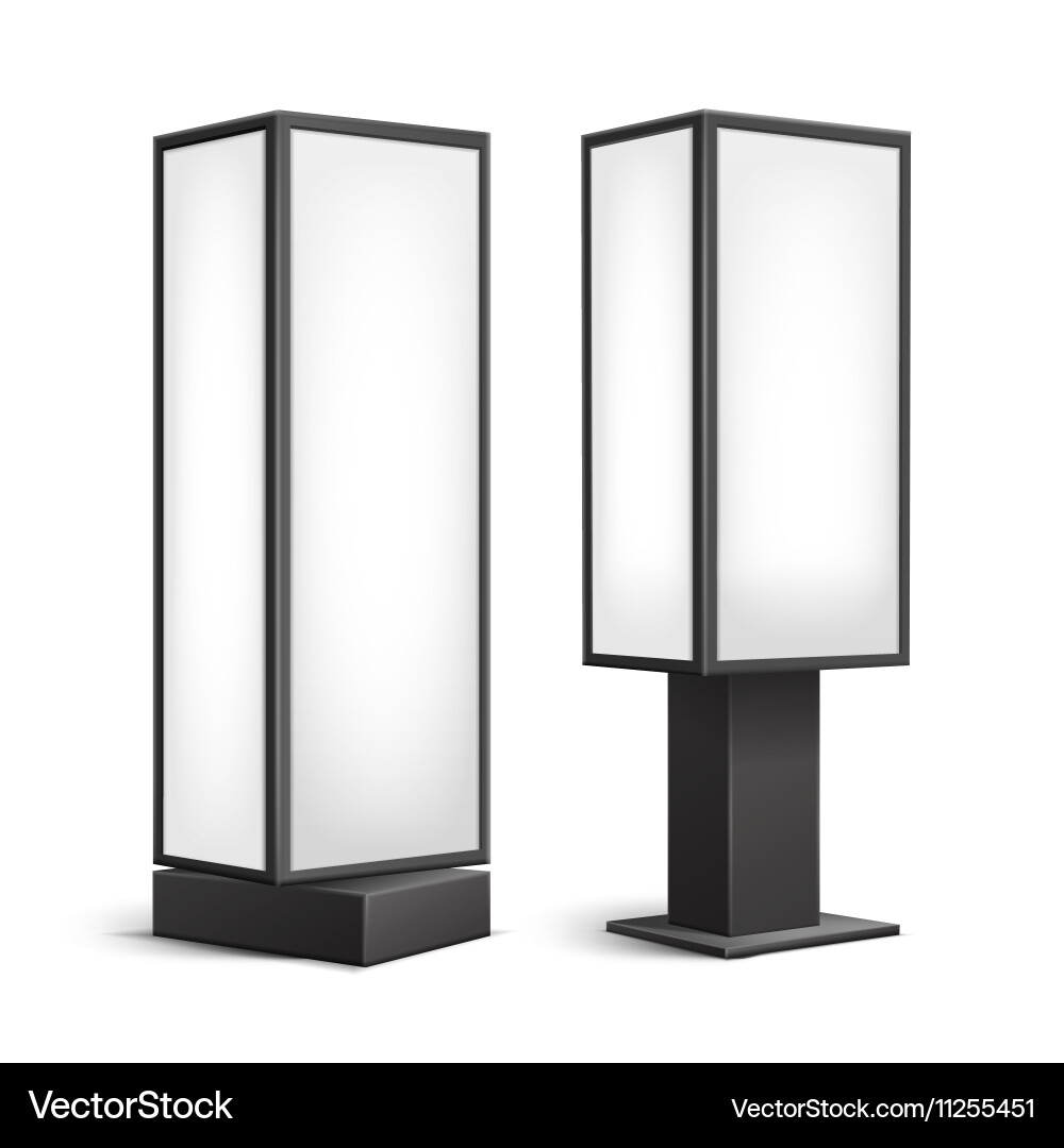 Black white poster pillars for indoor advertising Vector Image