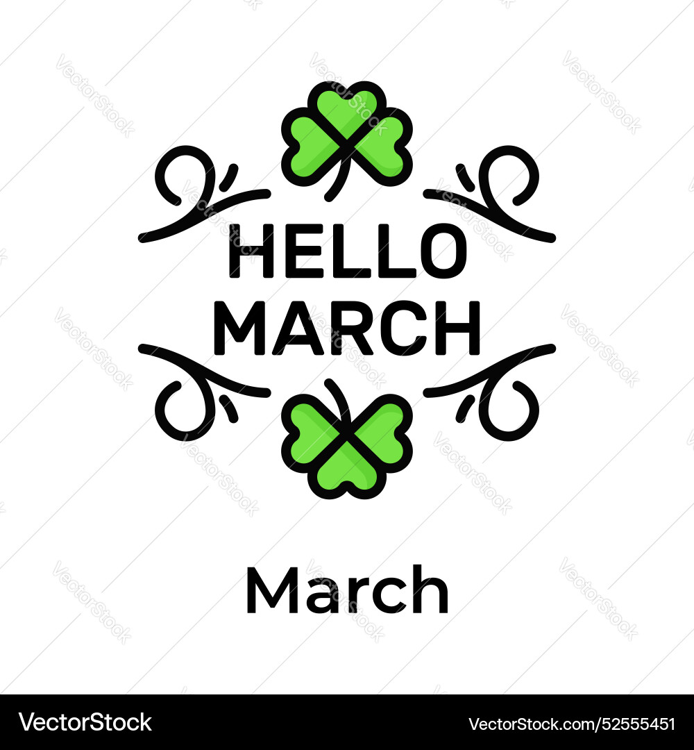 Hello march Royalty Free Vector Image - VectorStock