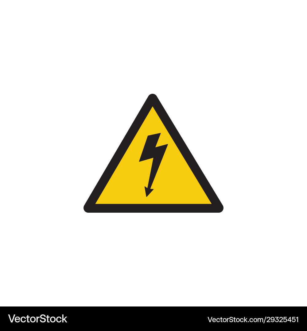 High voltage danger sign with lightning bolt arrow