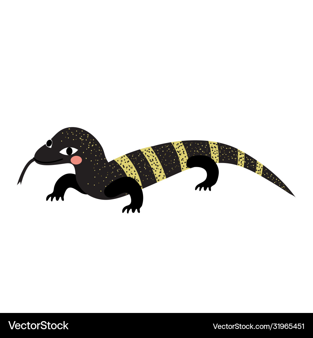 Monitor lizard animal cartoon character Royalty Free Vector