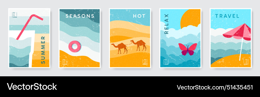 Summer background retro travel banner abstract Vector Image