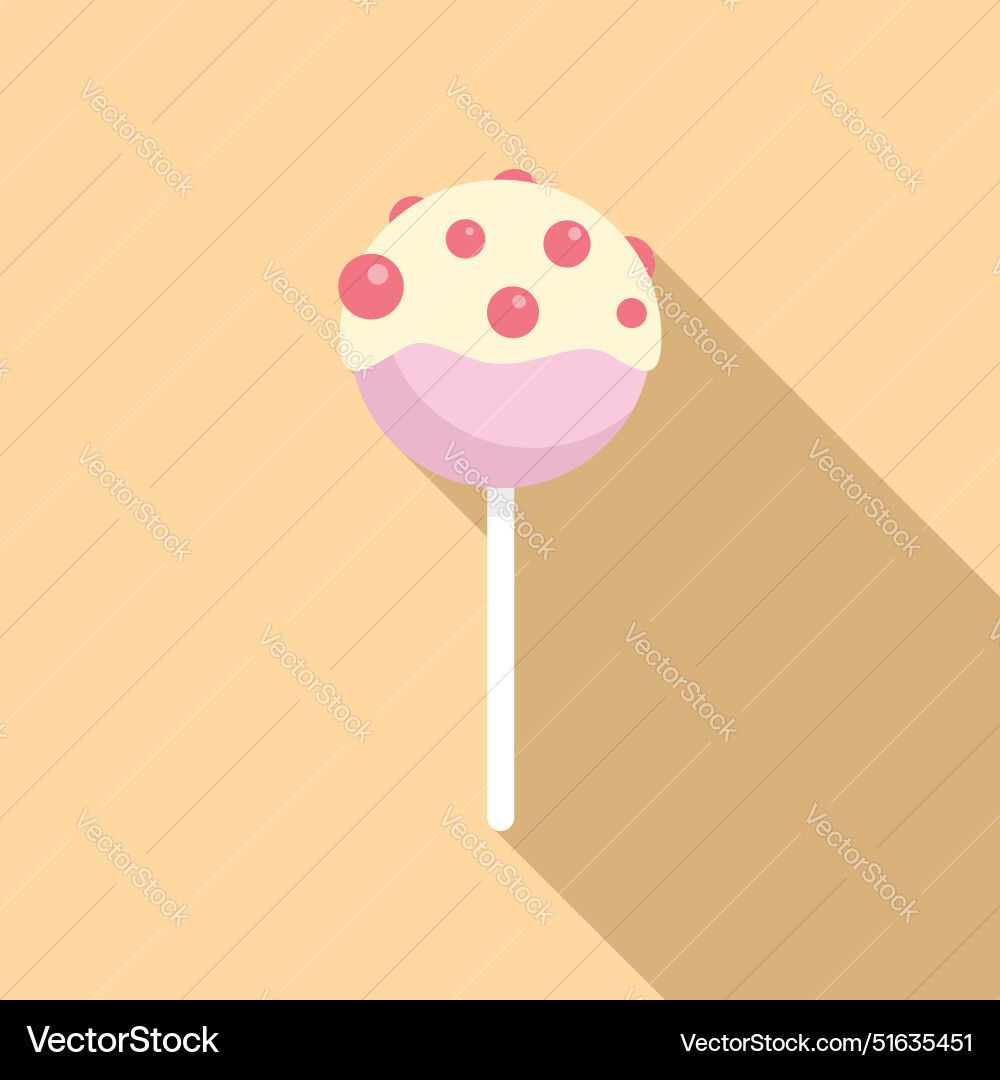 Sweet cake pop with pink icing and red sprinkles Vector Image