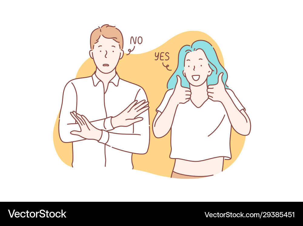 Yes or No - Opposing Emotions Royalty Free Vector Image