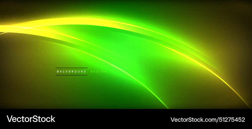 A green and yellow wave on dark background Vector Image