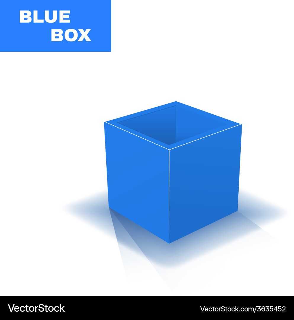 Blue box isolated on white background Royalty Free Vector