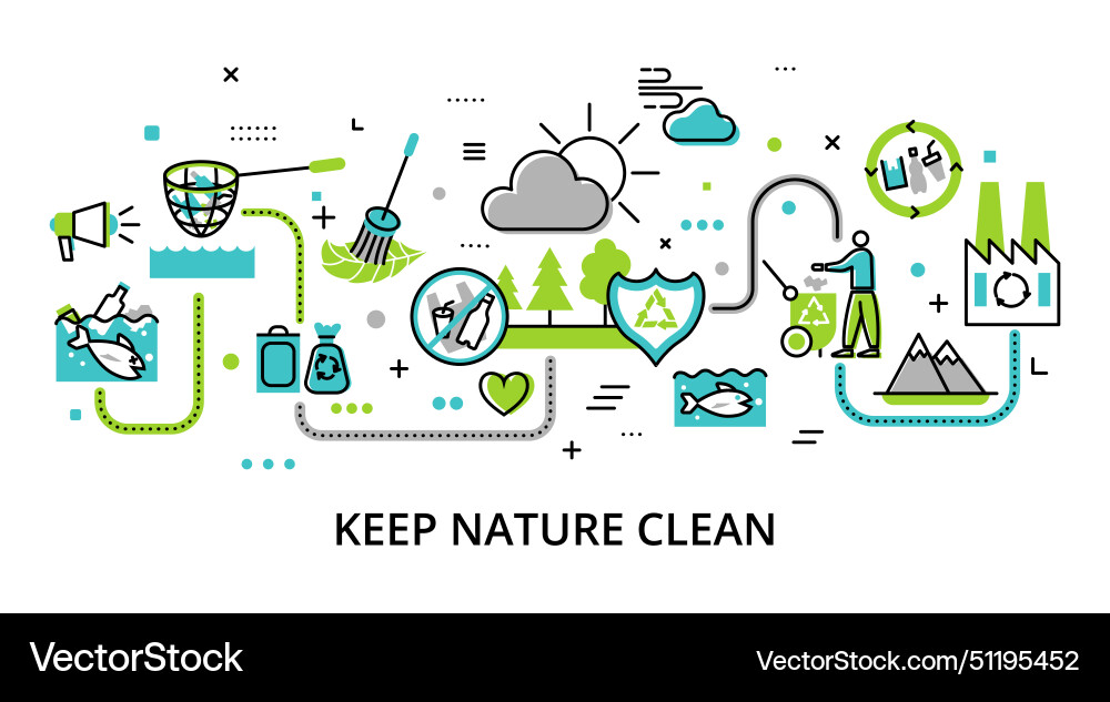 Concept of keep nature clean website template Vector Image