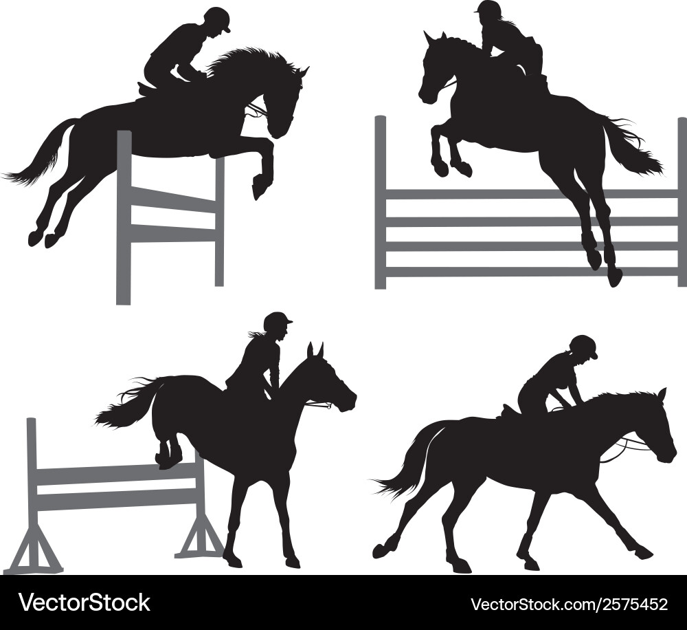 Equestrian sports set Royalty Free Vector Image