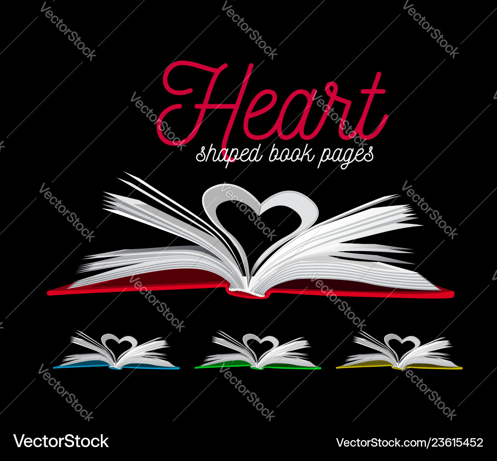 Heart from book pages Royalty Free Vector Image