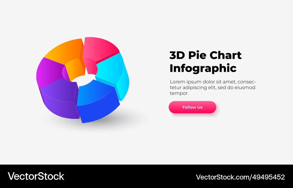 Isometric pie chart infographic 3d diagram Vector Image