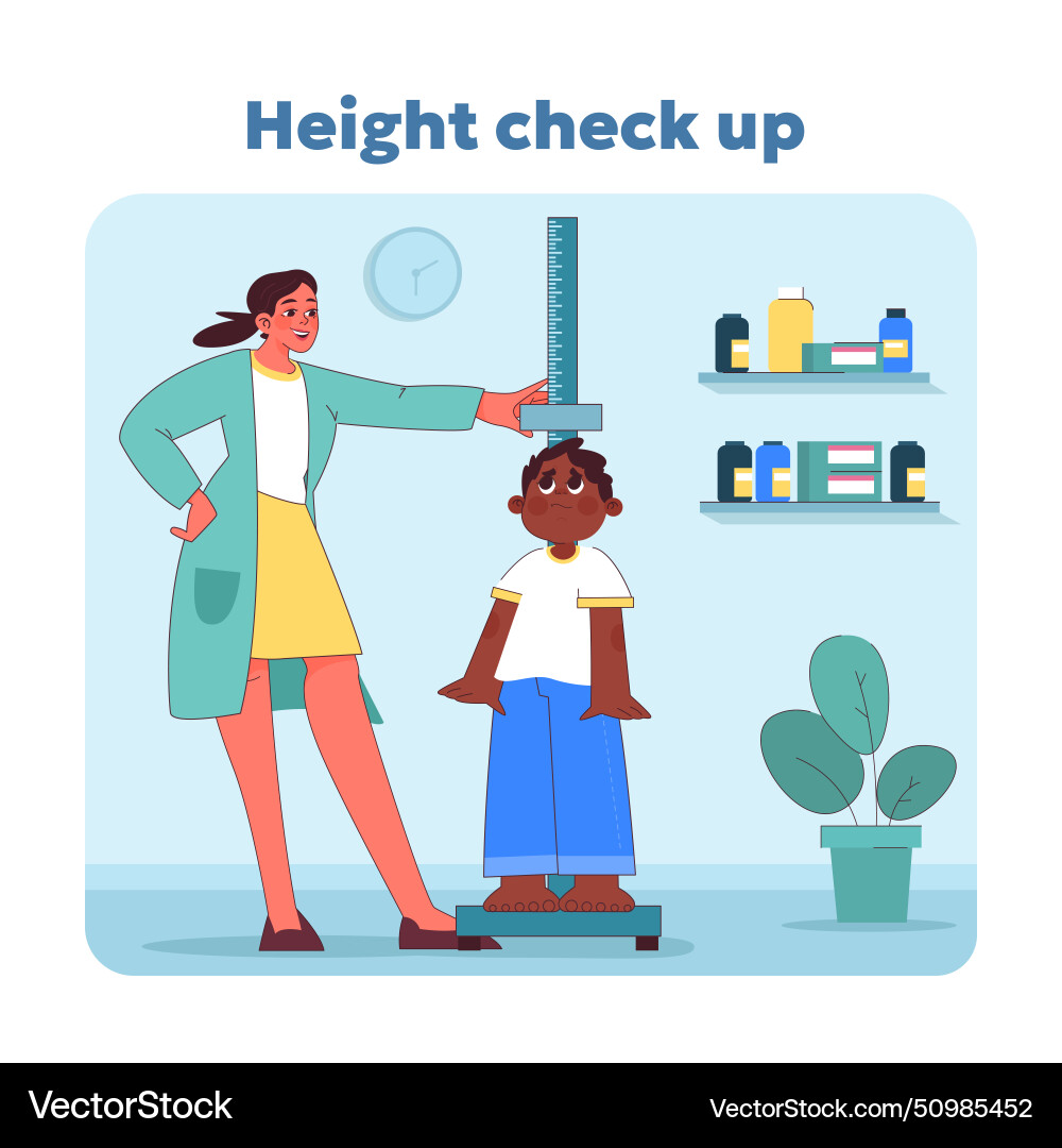 Pediatric height measurement Royalty Free Vector Image