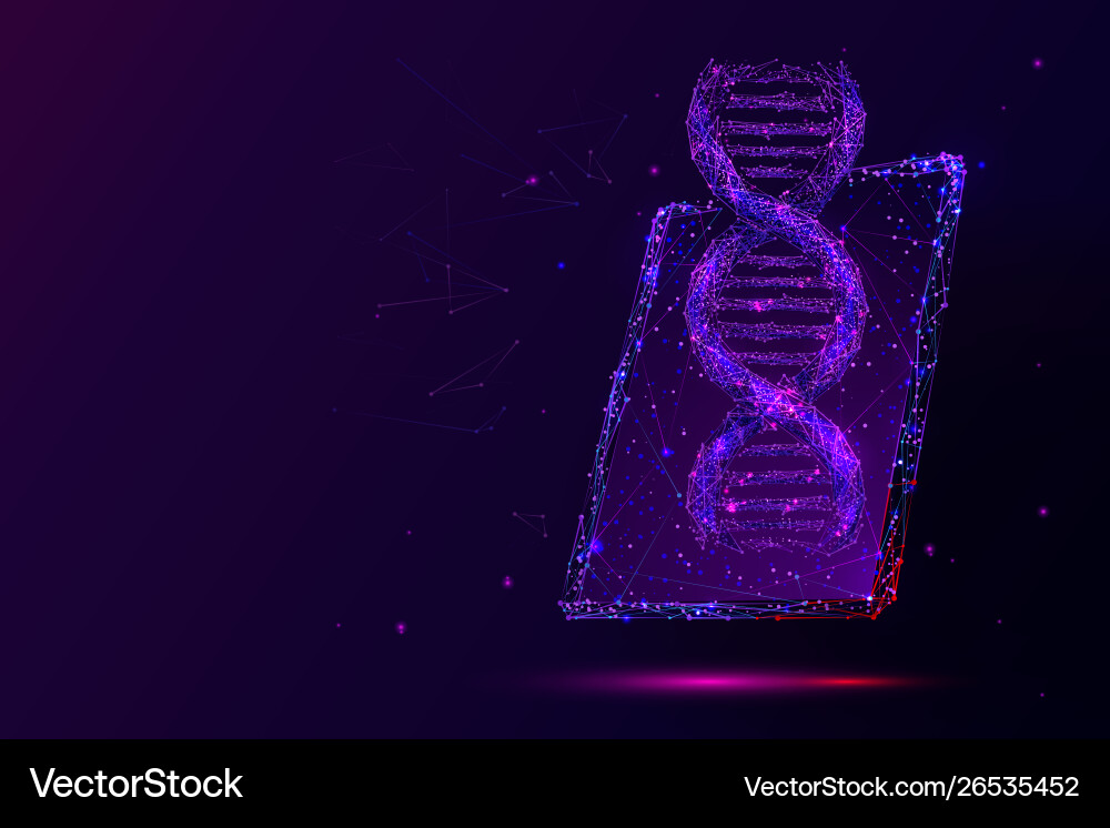 Purple genetic science biotechnology low poly Vector Image
