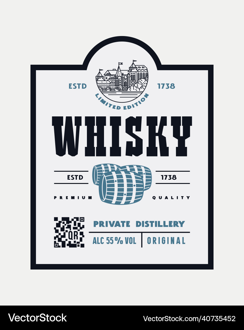 Template label for scotch whisky Royalty Free Vector Image
