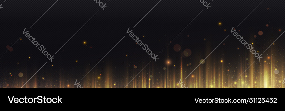 Vertical gold line light effect sparkle and flare Vector Image