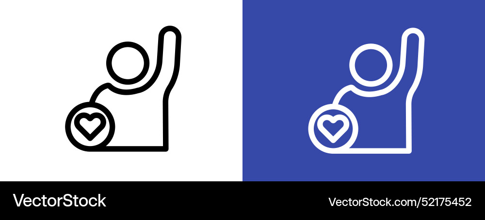 Volunteer logo sign set outline Royalty Free Vector Image