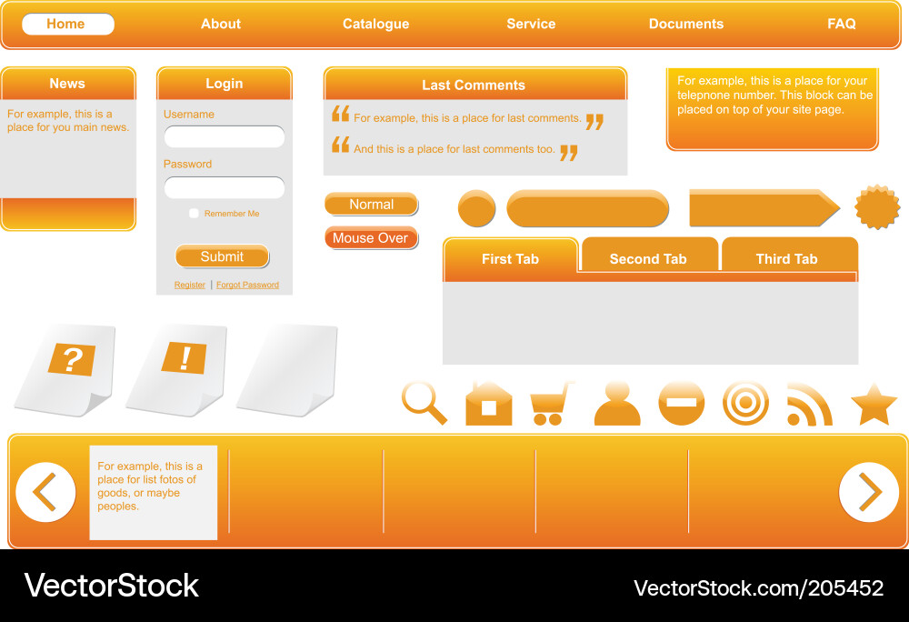 Website template Royalty Free Vector Image - VectorStock
