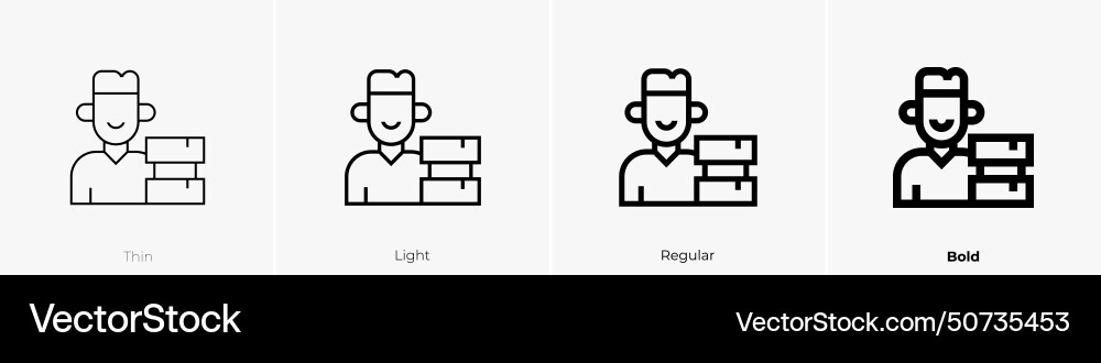 Admin icon thin light regular and bold style Vector Image