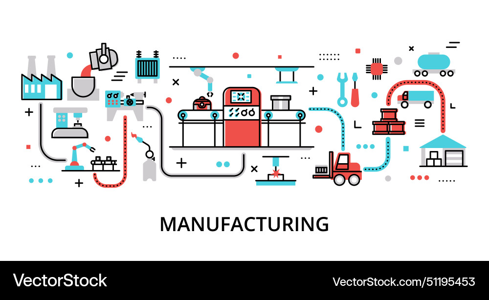Concept of manufacturing modern flat editable Vector Image