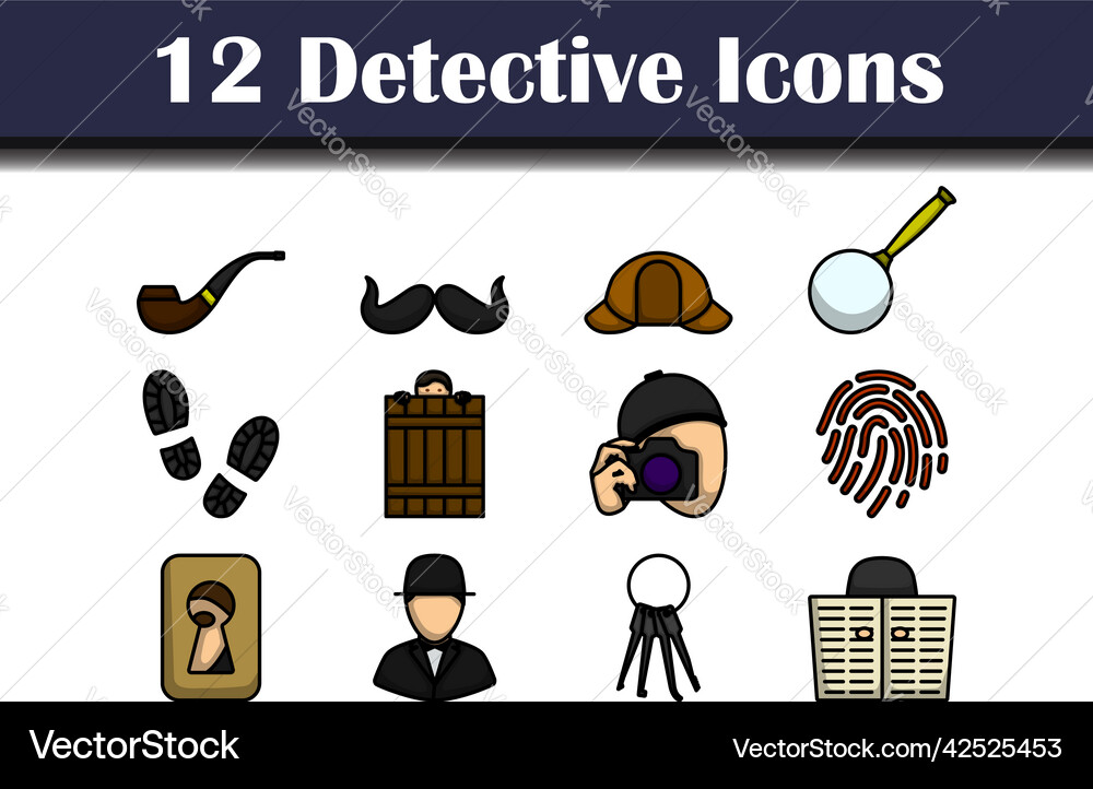 Detective icon set Royalty Free Vector Image - VectorStock