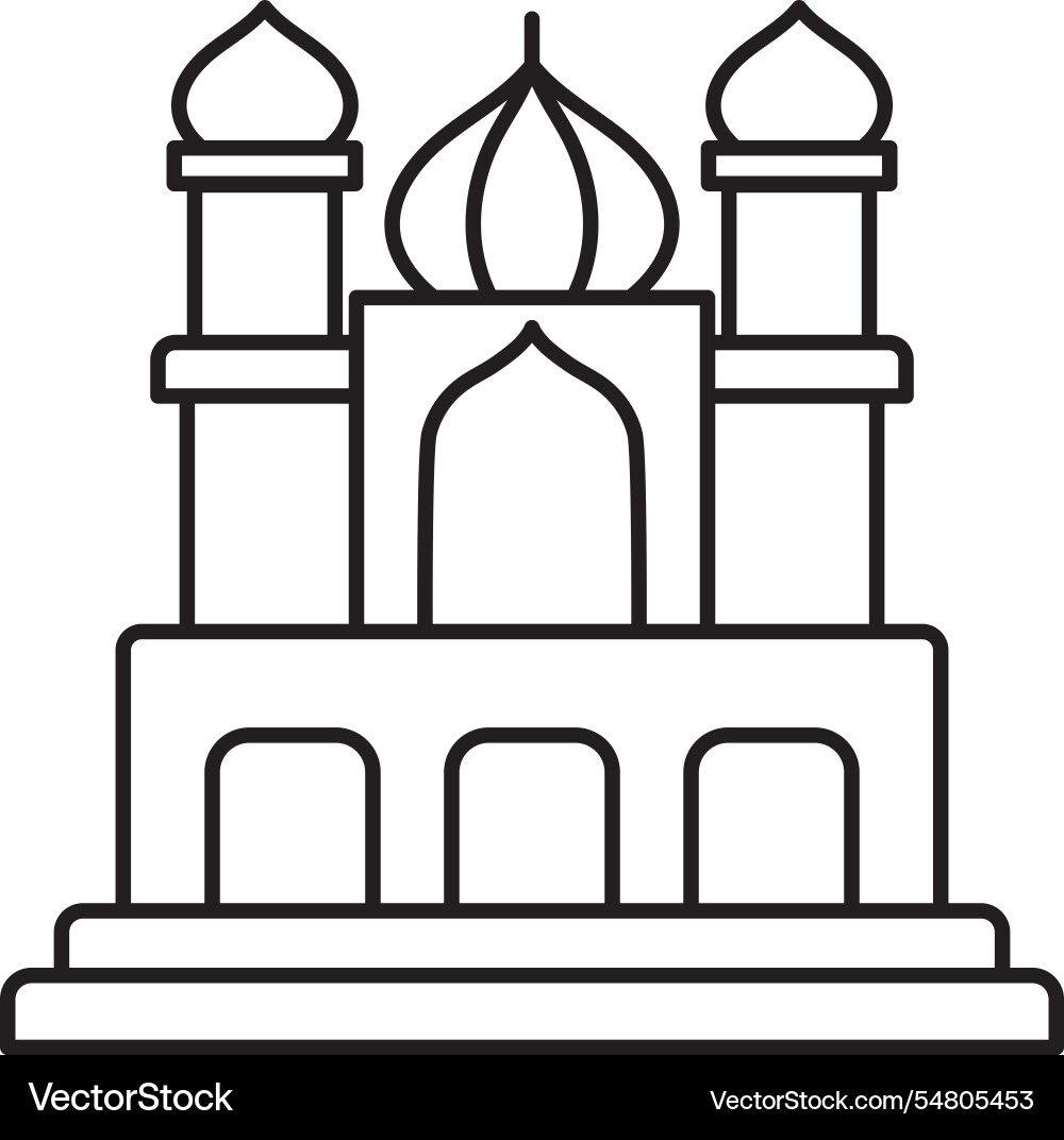 Gurdwara building thin line Royalty Free Vector Image