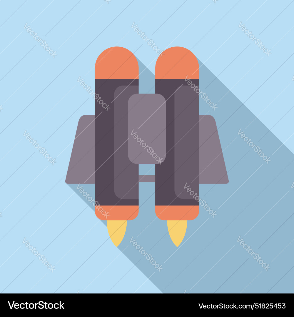 Jetpack with burning engines is flying forward Vector Image