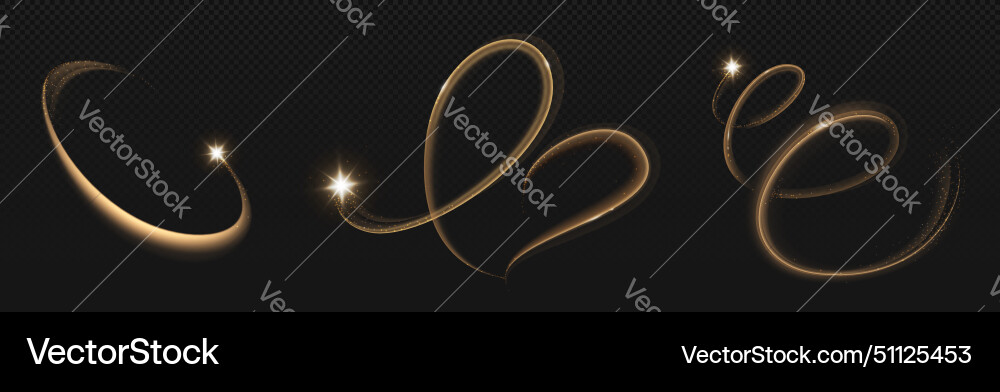 Magic gold star trail with glitter light dust Vector Image