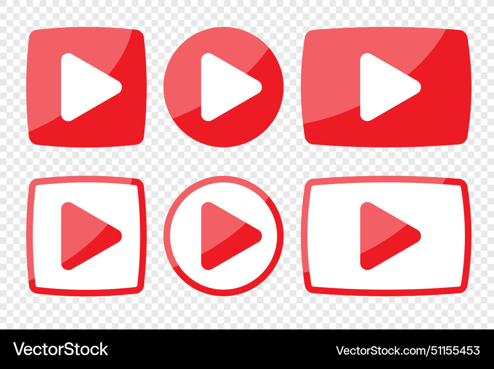 Play button icon music video start sign Royalty Free Vector