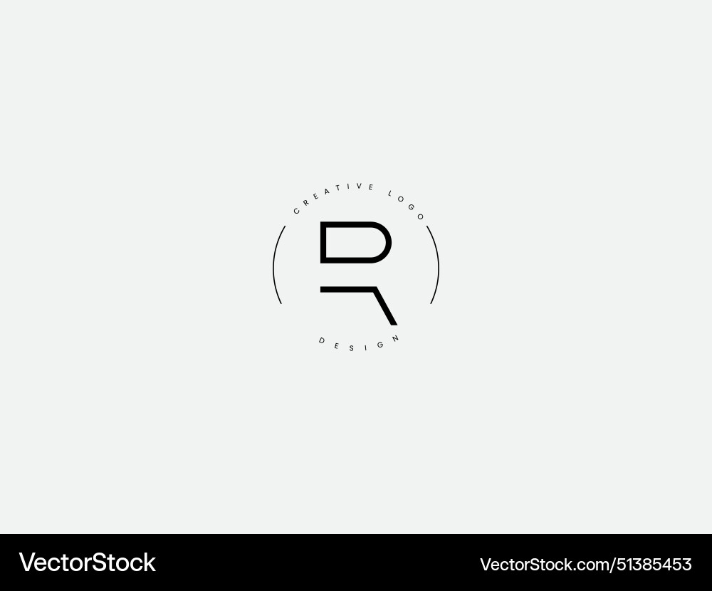 R letter minimalist logo design Royalty Free Vector Image