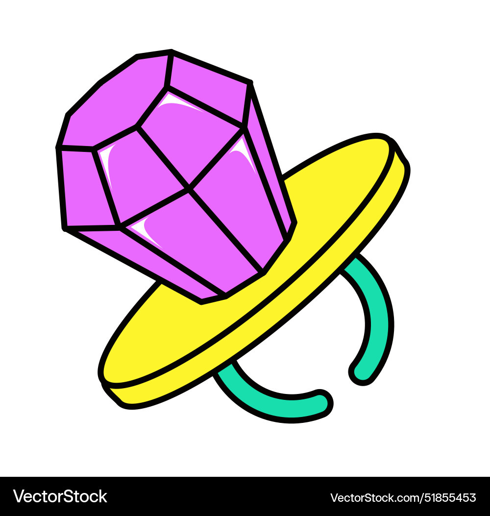 Ring pop from 90s funny children lollipop Vector Image