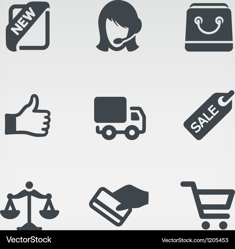 Shopping 1 icon set Royalty Free Vector Image - VectorStock