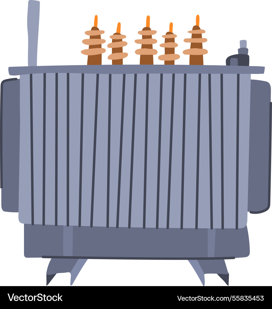 Turns electrical transformer cartoon Royalty Free Vector
