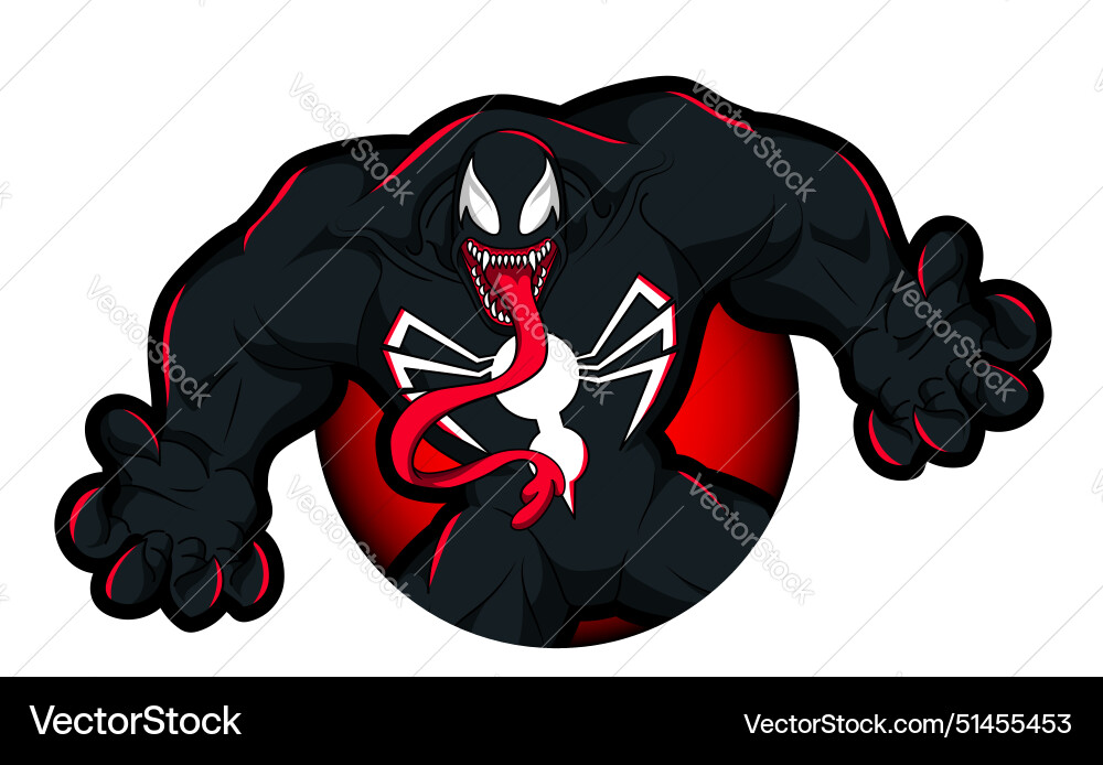 Venom spiderman villain mascot logo Royalty Free Vector