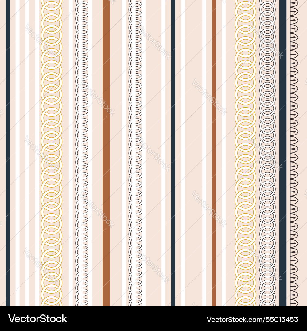 Vertical chain and striped seamless pattern Vector Image