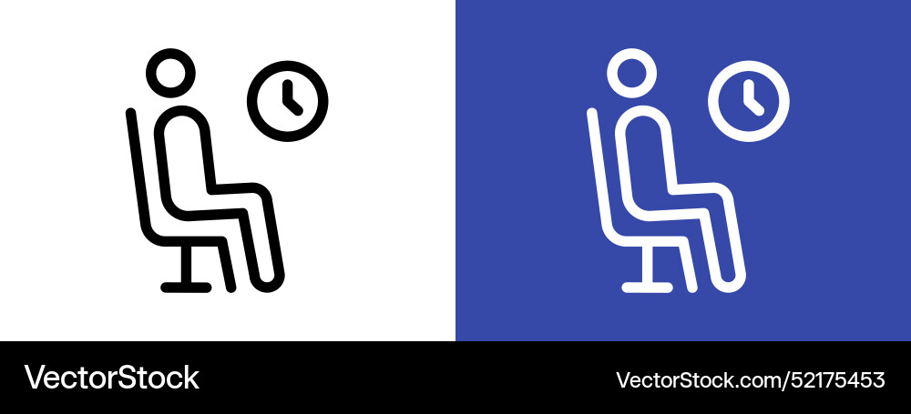 Wait logo sign set outline Royalty Free Vector Image