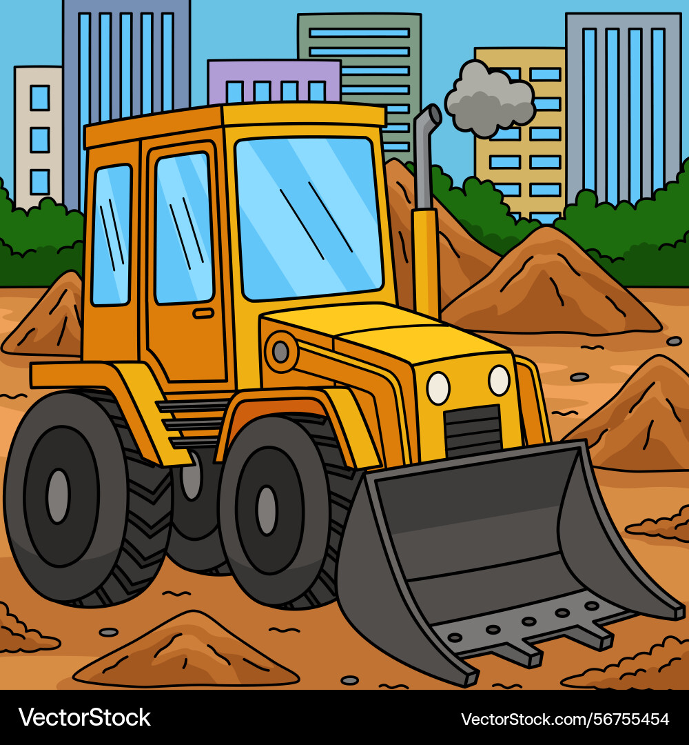 Construction loader colored cartoon Royalty Free Vector