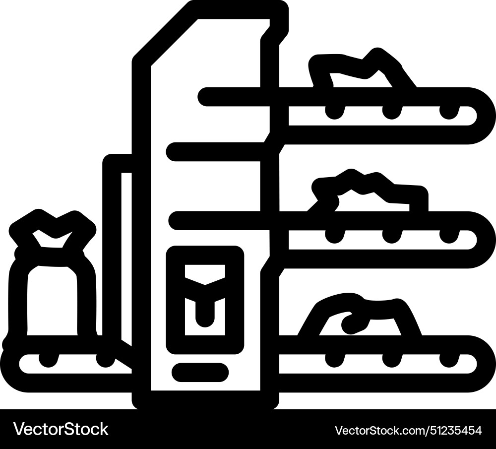 Material recovery facility mrf line icon Vector Image