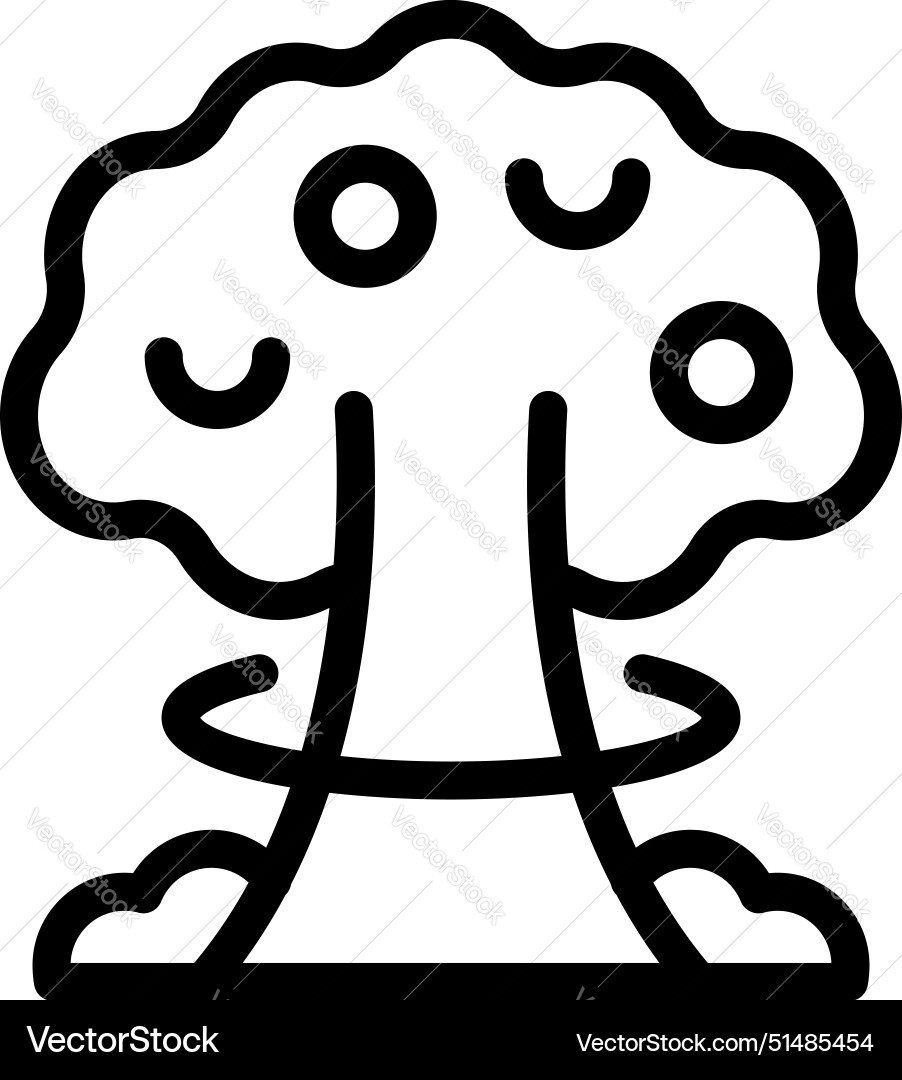 Simple tree icon line art Royalty Free Vector Image