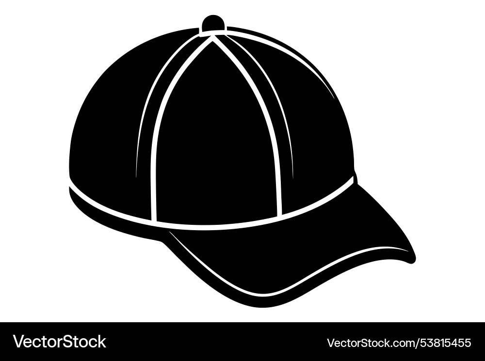 Baseball hat or cap black logo icon Royalty Free Vector
