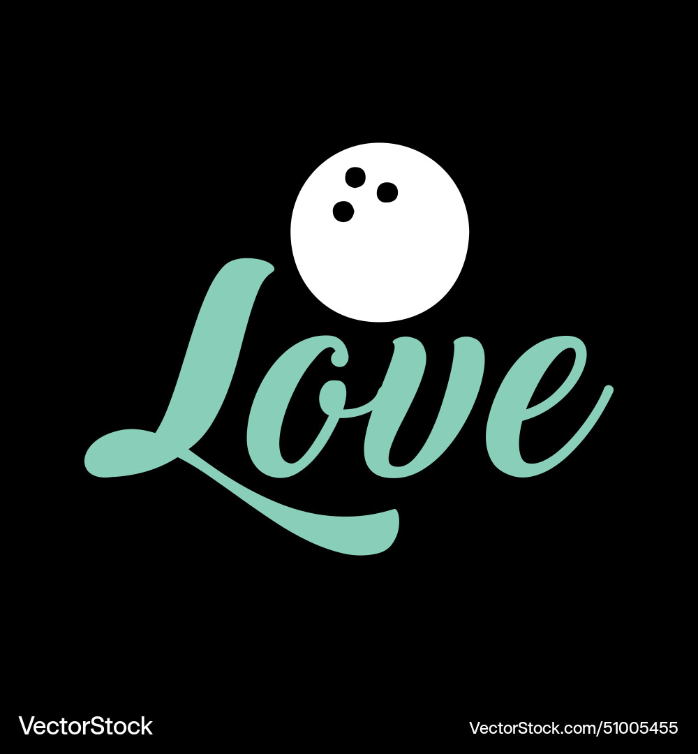 Cute trendy love bowling Royalty Free Vector Image