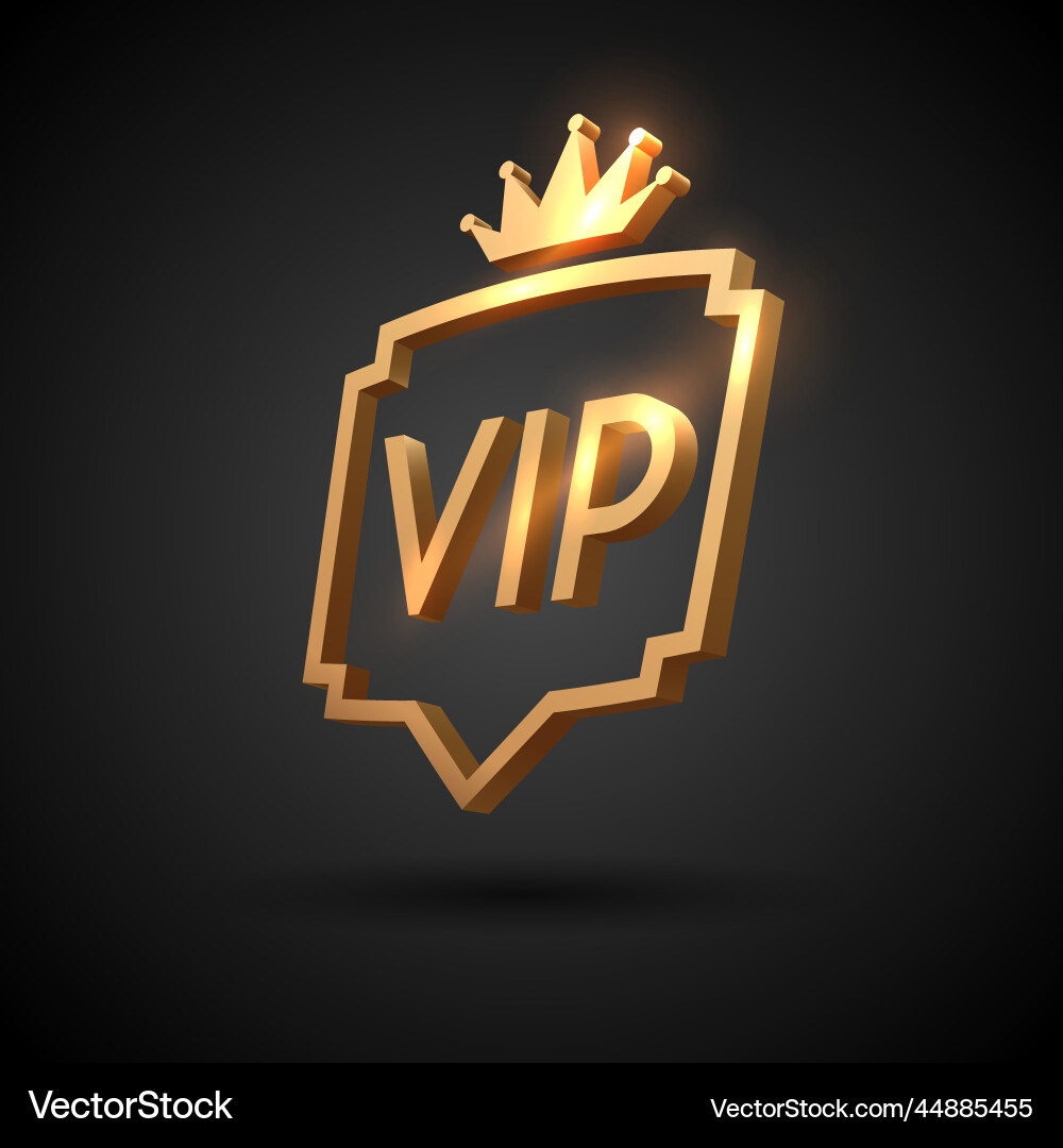 Gold and vlack vip label Royalty Free Vector Image