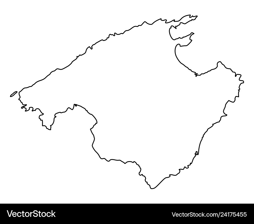 Map of mallorca Royalty Free Vector Image - VectorStock