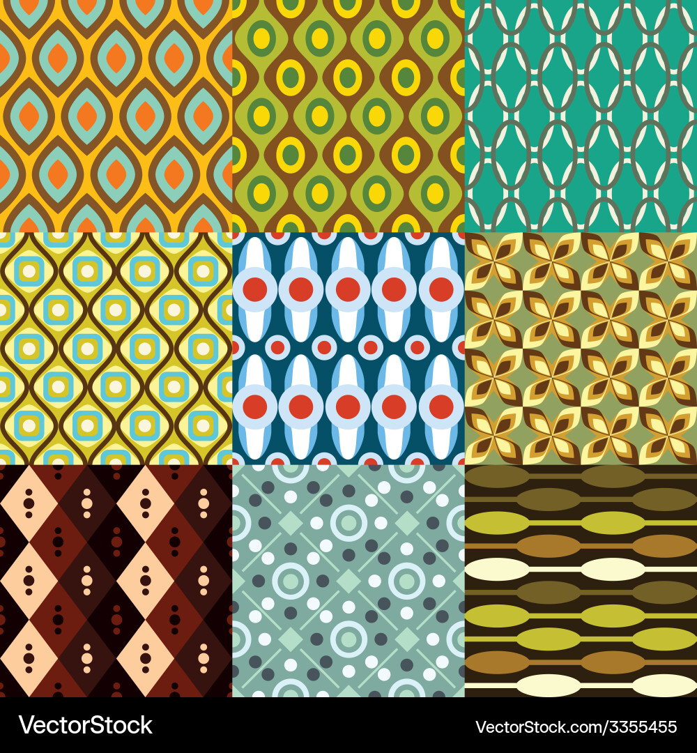 Retro pattern collection Royalty Free Vector Image