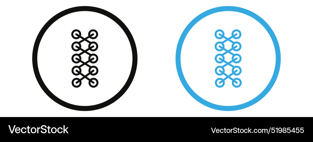 Shoe lace icon mark in filled style Royalty Free Vector