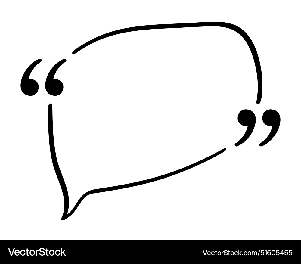 Simple speech bubble with quotation marks Vector Image