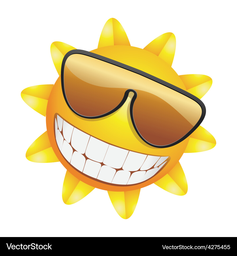 Smiling sun Royalty Free Vector Image - VectorStock
