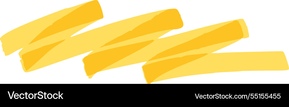Yellow hatching scribble mark drawing Royalty Free Vector