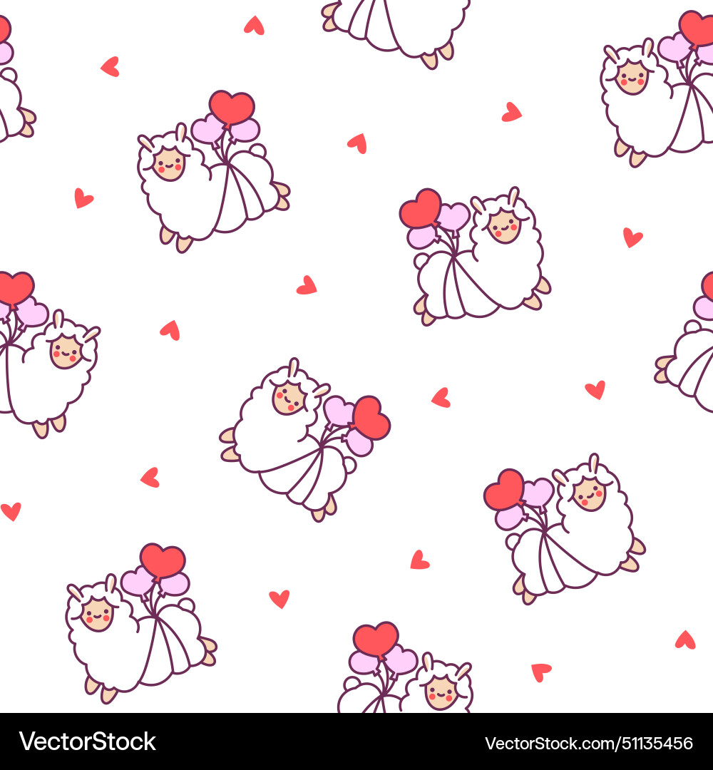 Beautiful alpaca seamless pattern Royalty Free Vector Image