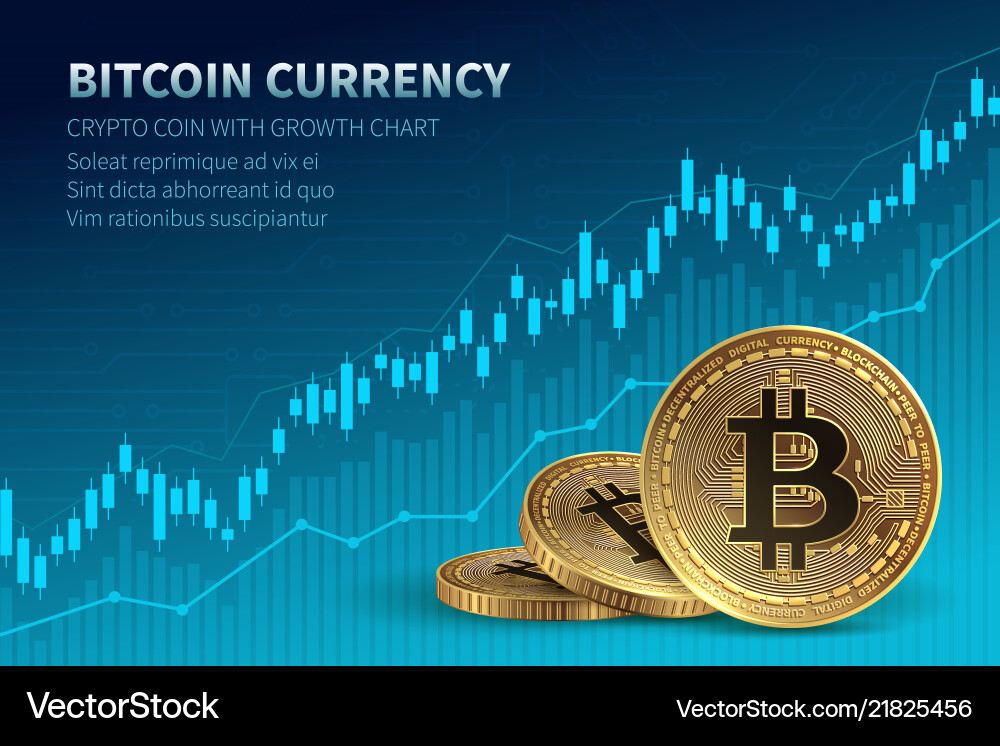Bitcoin Growth Chart - Crypto Finance Royalty Free Vector