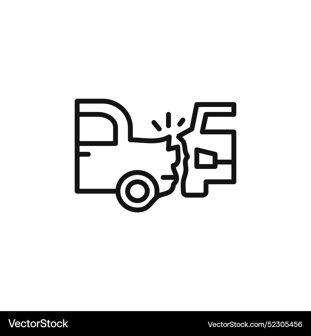 Car side crash icon outline collection in black Vector Image