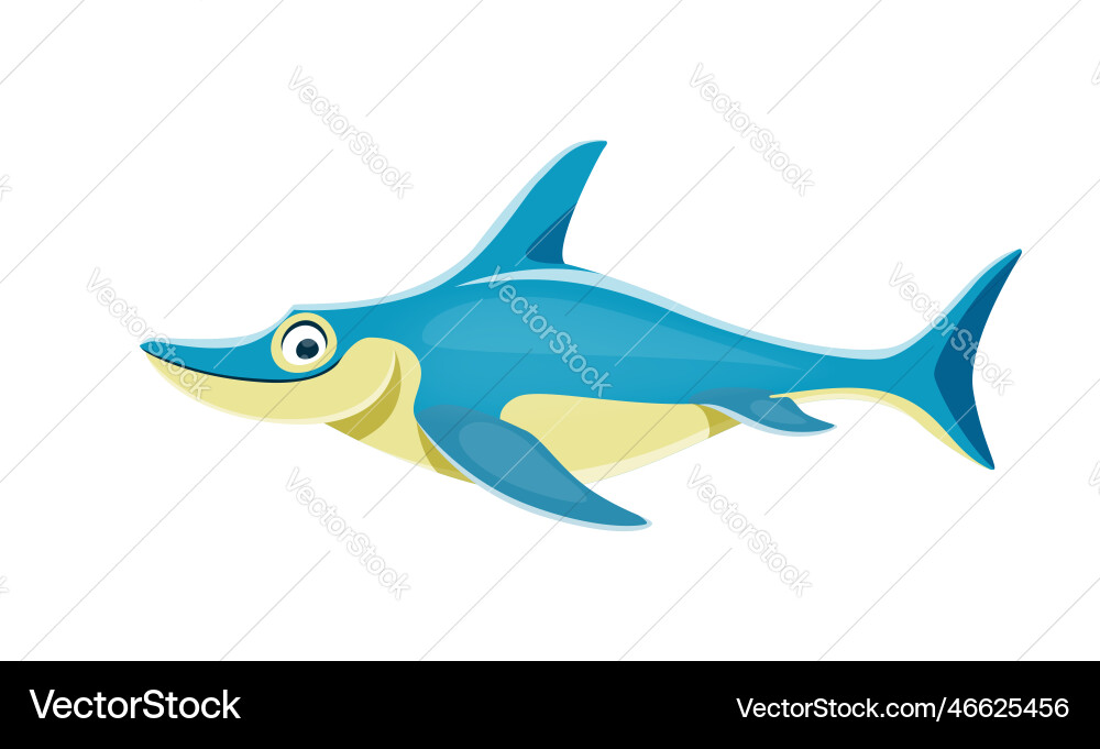 Cartoon ophthalmosaurus dinosaur cute character Vector Image