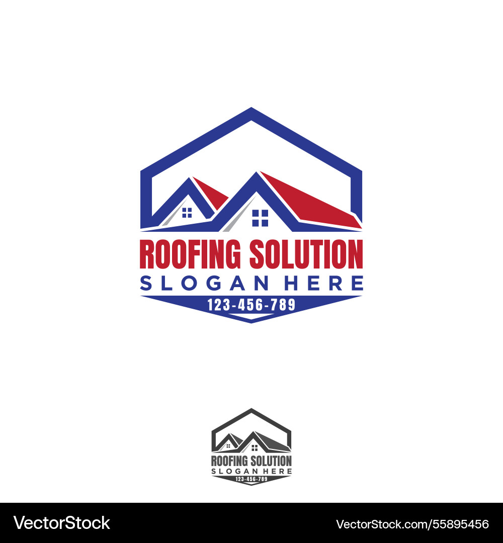 Construction building roofing solution service Vector Image